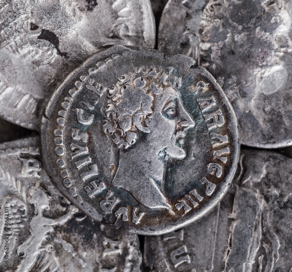 Ancient coin of the Roman Empire. Stock Photo | Adobe Stock