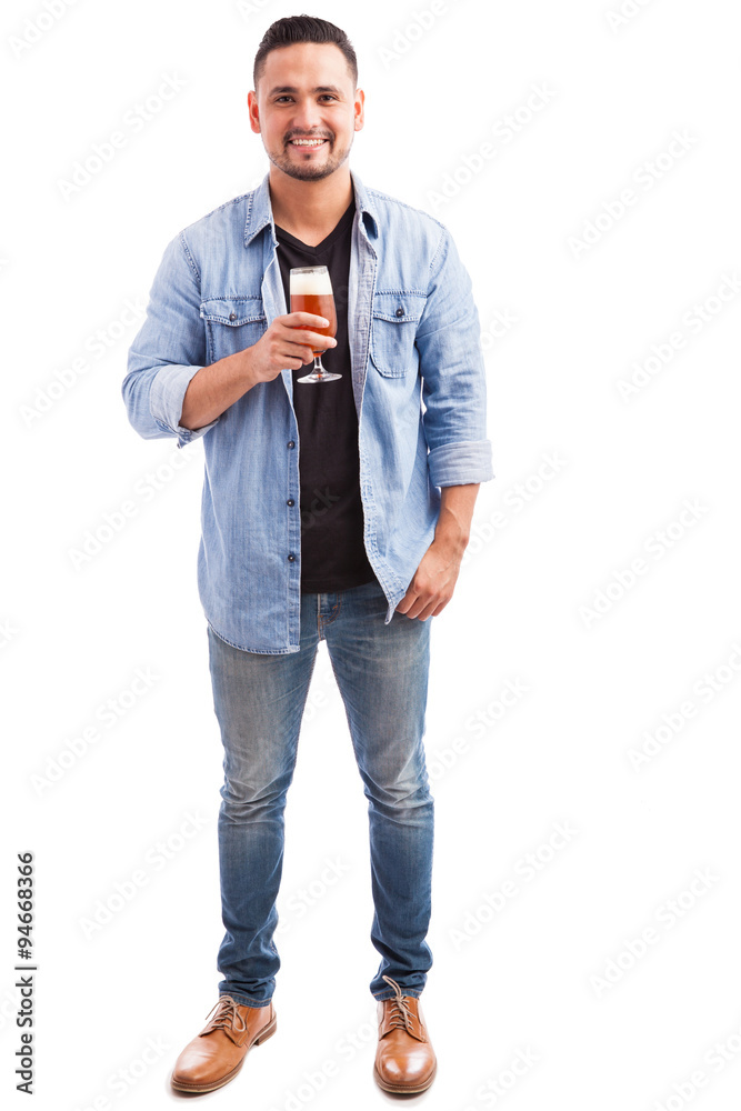 Man Standing Drinking Beer