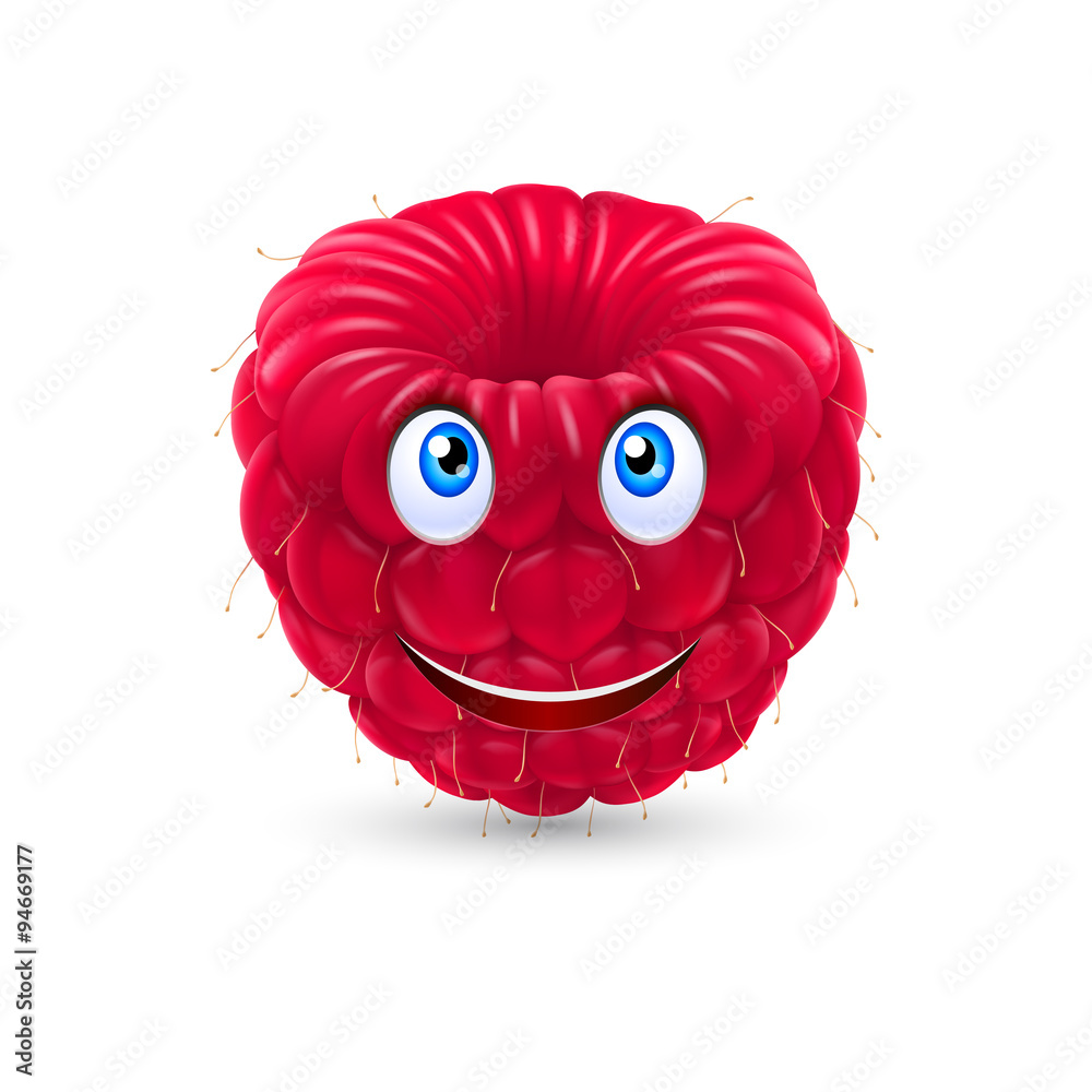 Cartoon raspberry Stock Vector | Adobe Stock