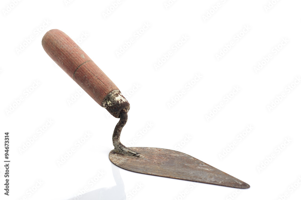 Lute trowel tool/Used and dirty lute trowel tool for construction mason ...