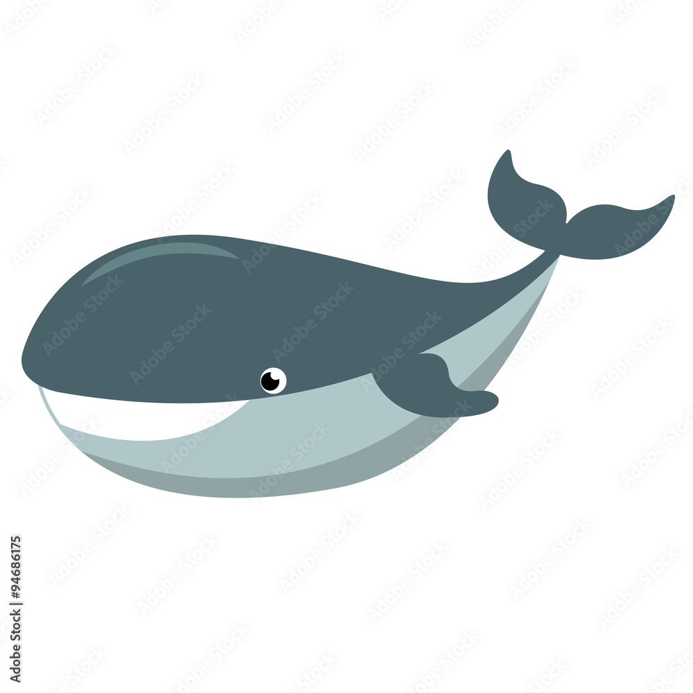 Icono plano ballena gris Stock Vector | Adobe Stock
