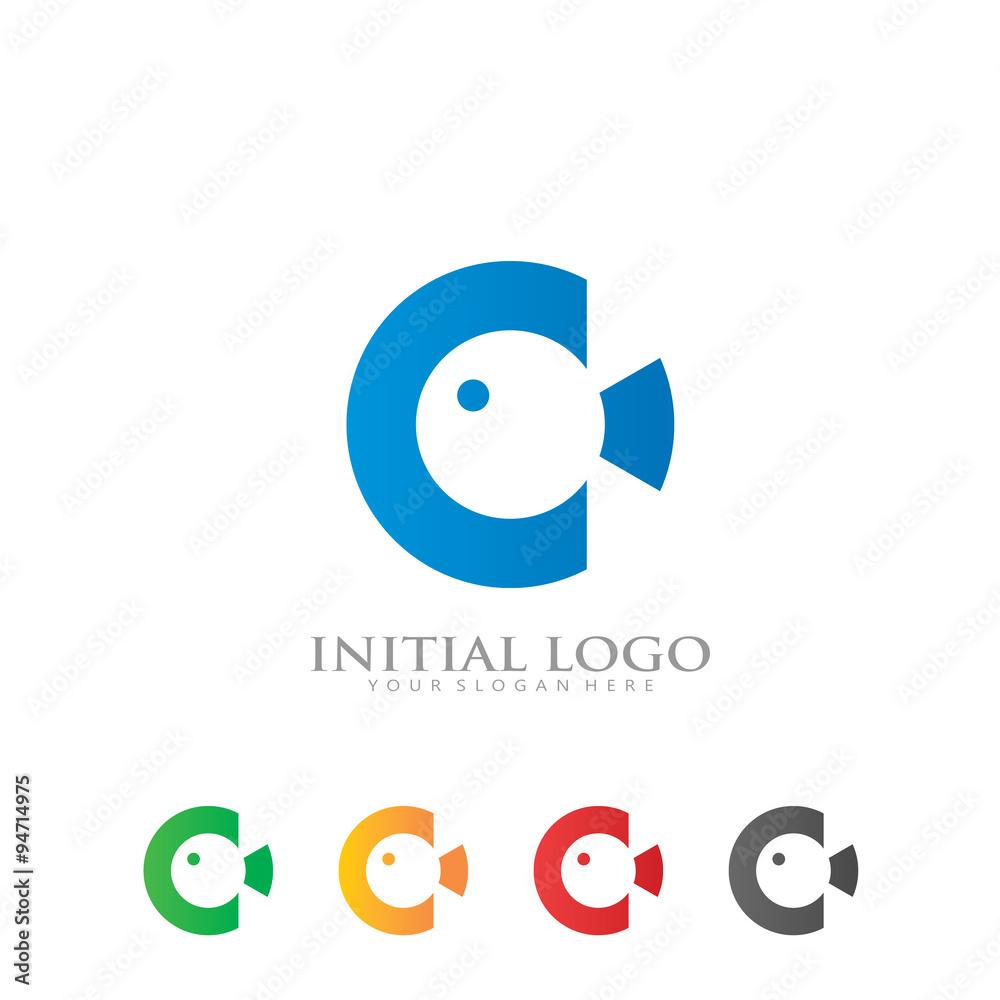 initial C Fish Sea Simple Logo Icon Stock Vector | Adobe Stock