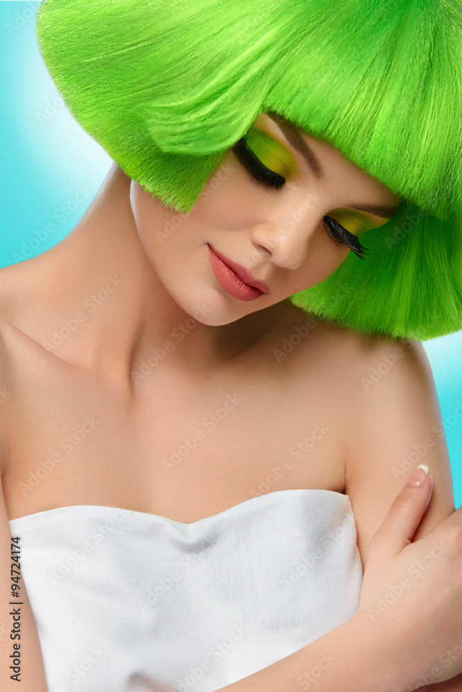 Beauty Hair. Fashion Beautiful Model Girl Portrait. Stylish Woman With ...