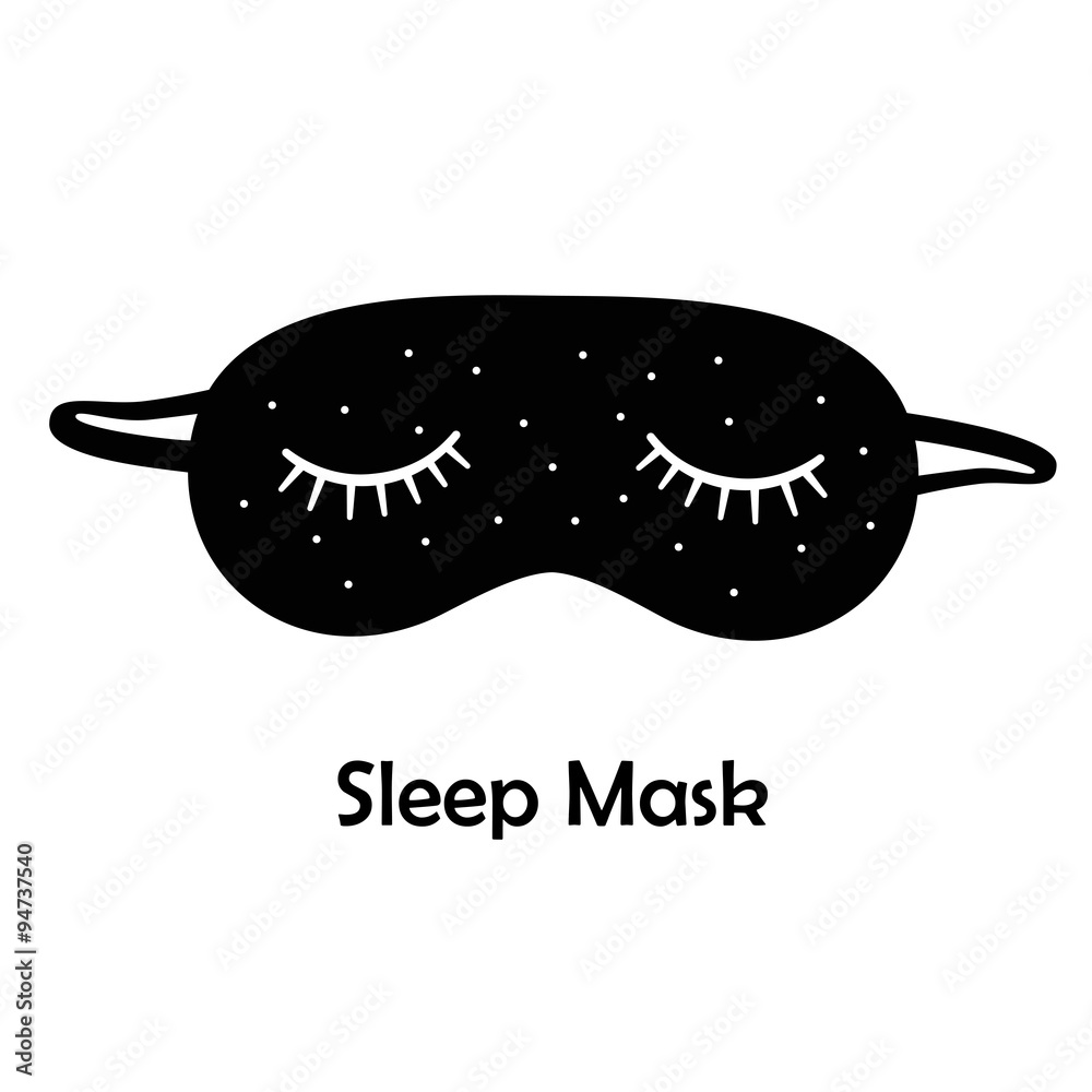 Black sleep mask/Sleeping mask on a white background Stock Vector ...