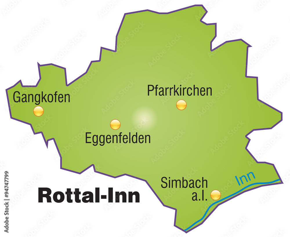 Karte von Rottal-Inn Stock-Vektorgrafik | Adobe Stock