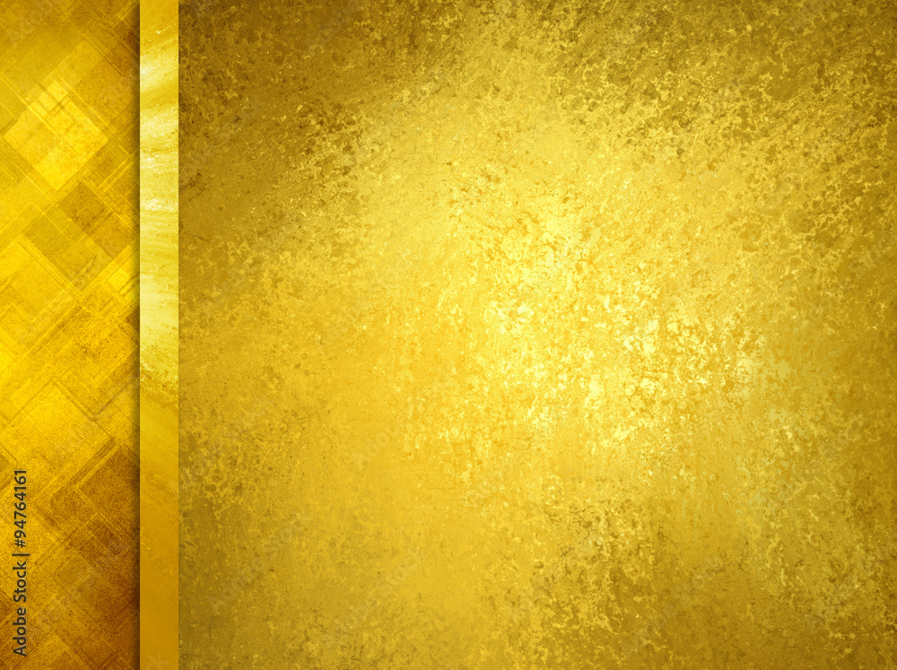 Luxury gold background with vintage texture and side bar ribbon trim of ...
