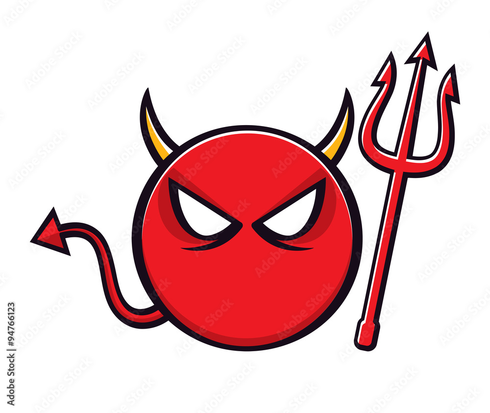 cartoon devil symbol with trident Stock Vector | Adobe Stock