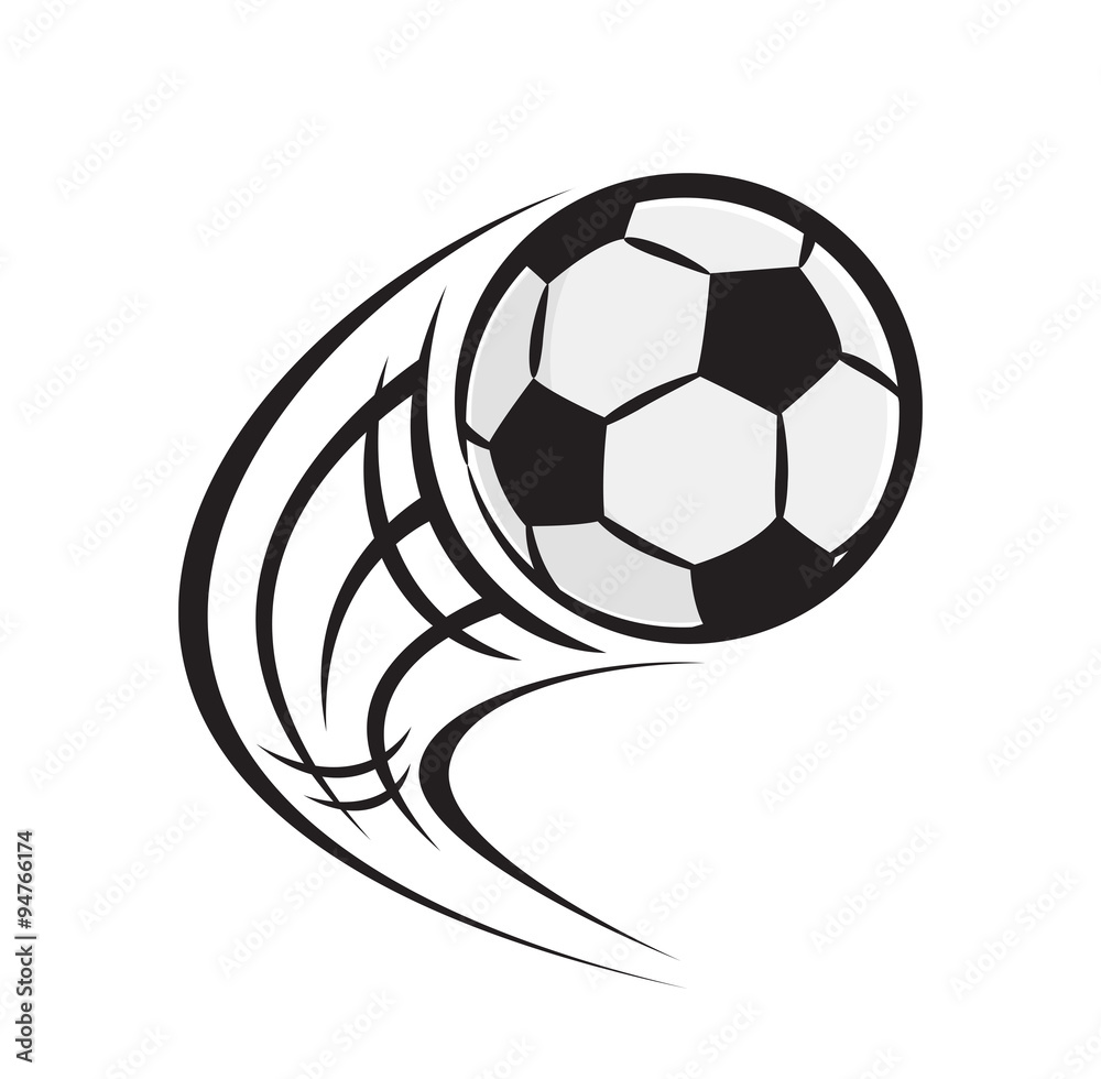 flying soccer ball Stock Vector | Adobe Stock