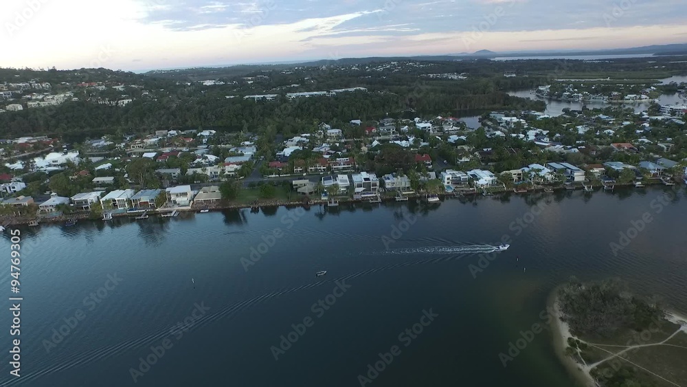 Aerial footage views of Queensland Tourism hot spot Noosa Heads and ...