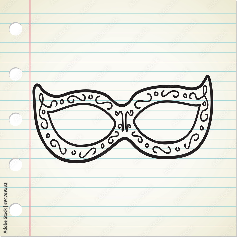 vintage mask doodle Stock Vector | Adobe Stock