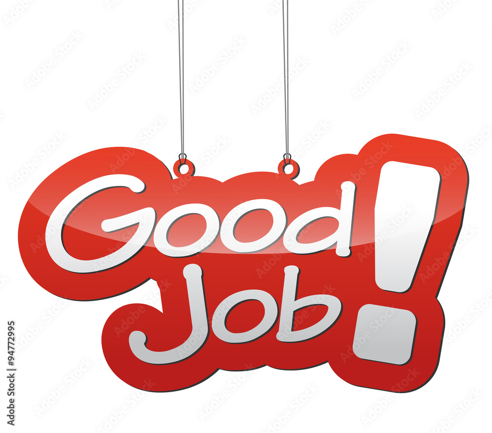 red vector illustration - background tag good job Stock Vector | Adobe ...