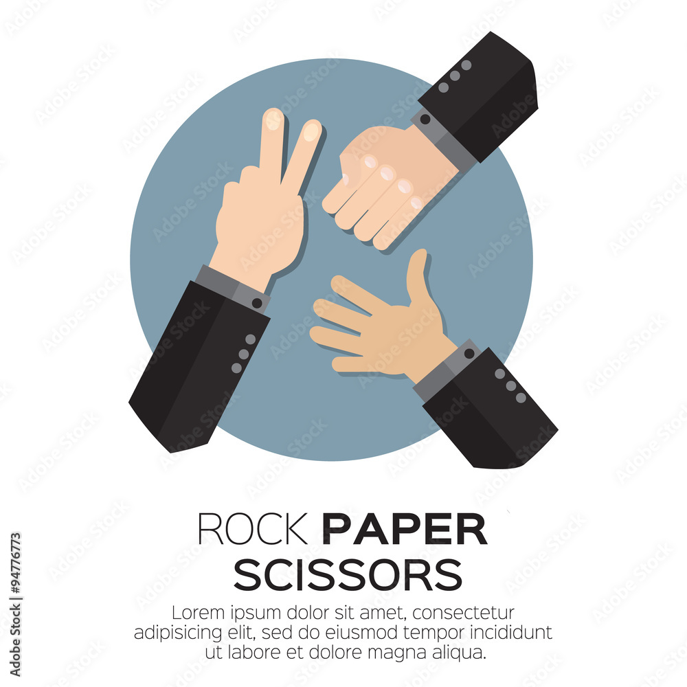 Rock, Scissors, Paper - Hand Game. Vector illustration Stock Photo ...