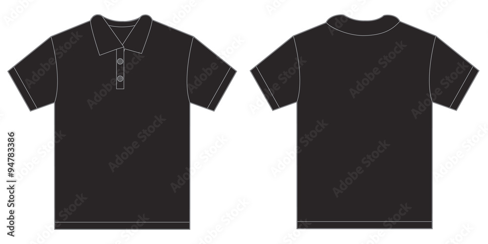 Black Polo Shirt Design Template For Men Stock Vector | Adobe Stock