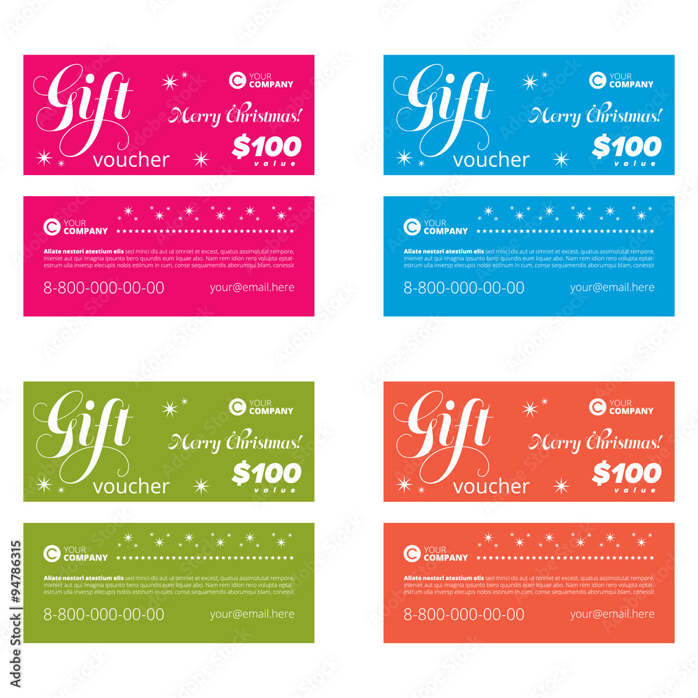 gift coupon set Stock Vector | Adobe Stock