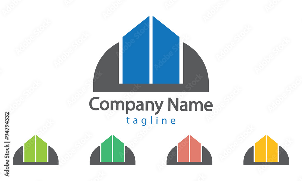 Real Estate Logo Vector With Five Color Options Stock Vector | Adobe Stock