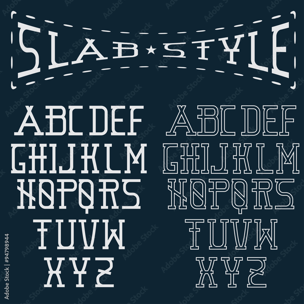 slab style alphabet Stock Vector | Adobe Stock
