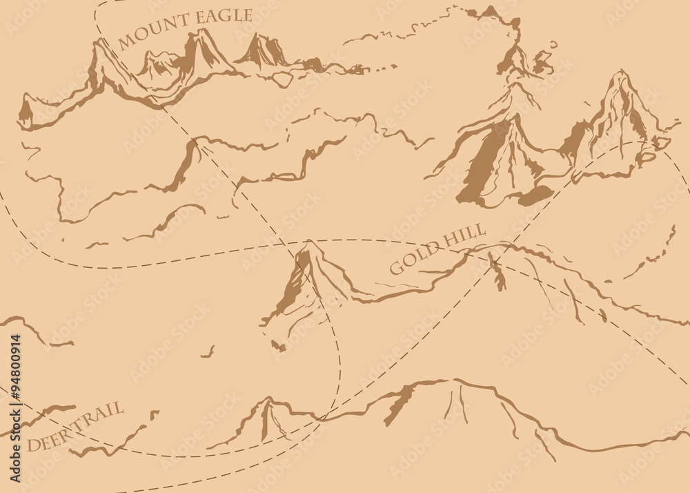 Vintage pattern with historic fable map. Seamless background, vector ...