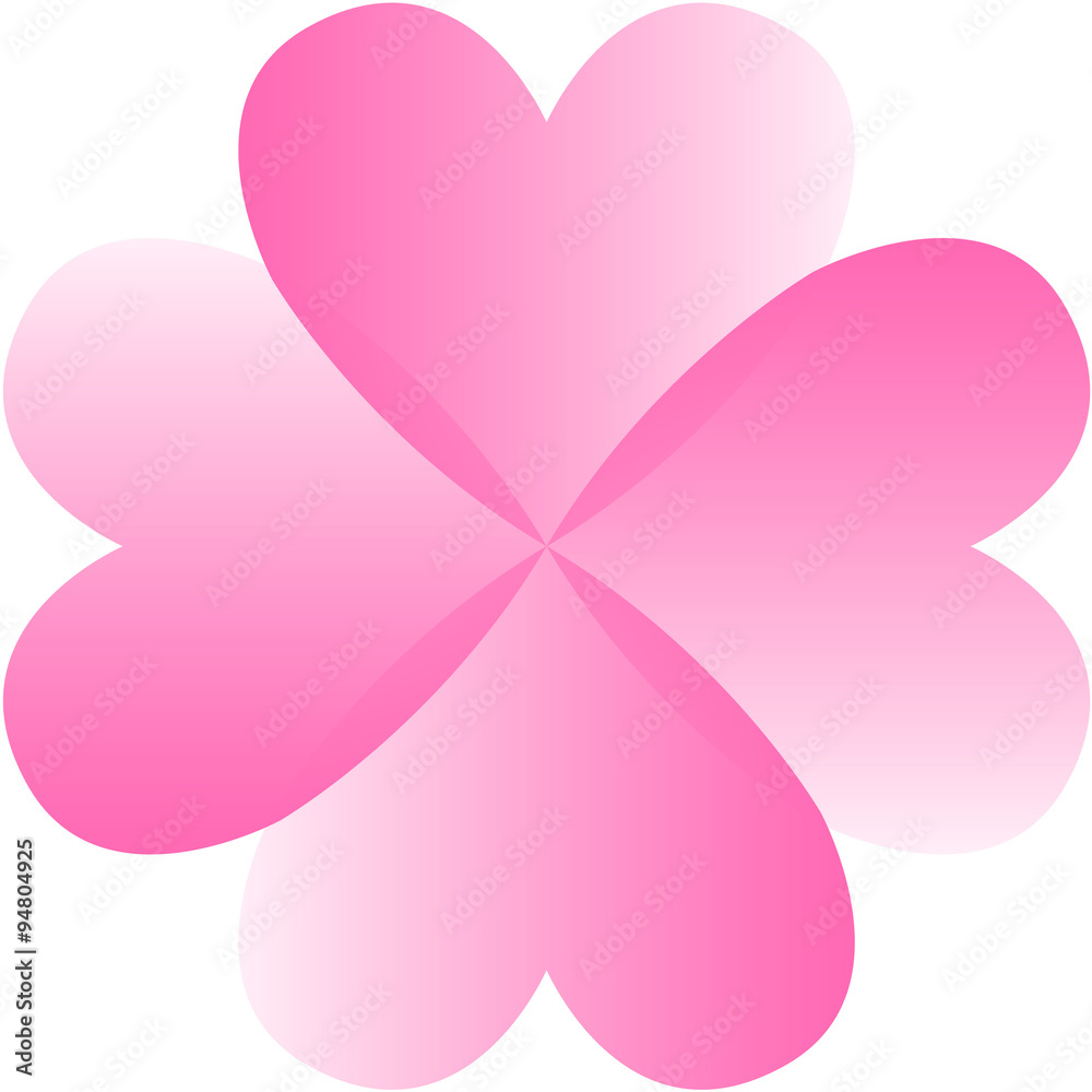 Isolated pink four leaf clover from hearts Stock Vector | Adobe Stock