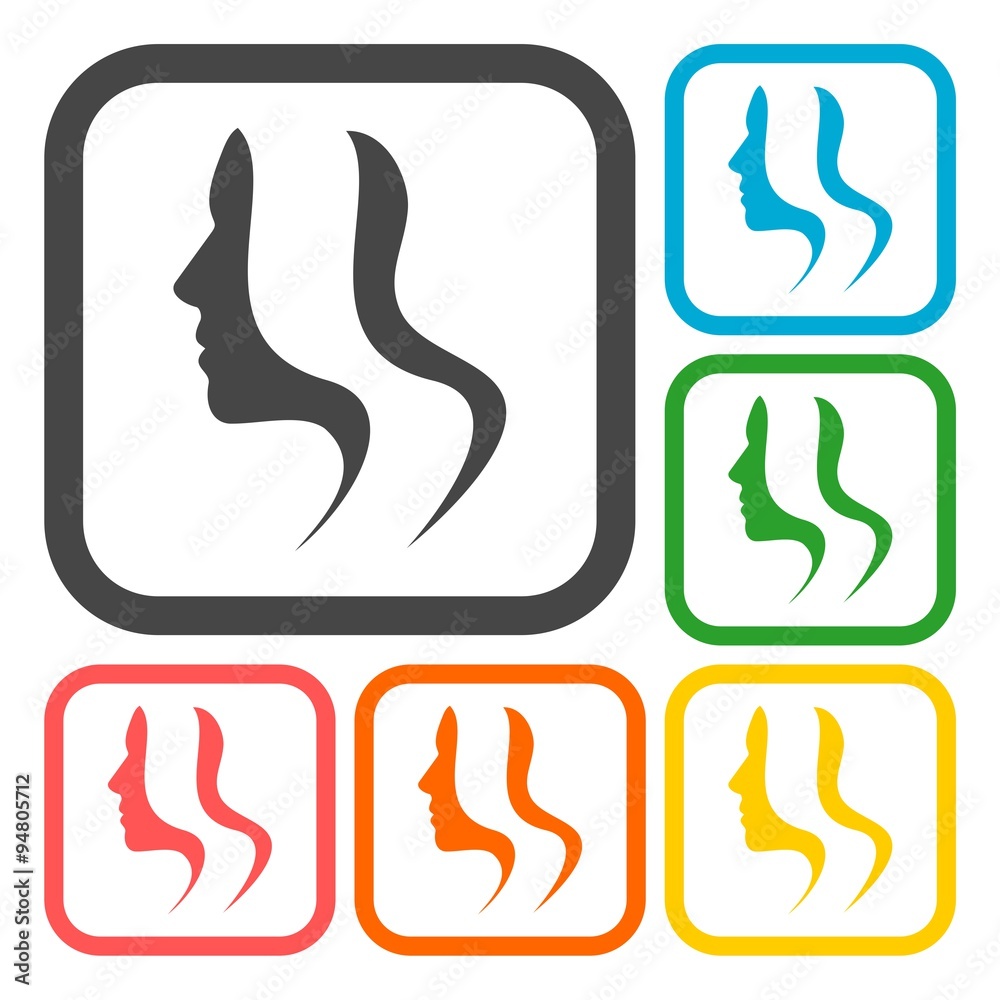 Young woman icons set Stock Vector | Adobe Stock