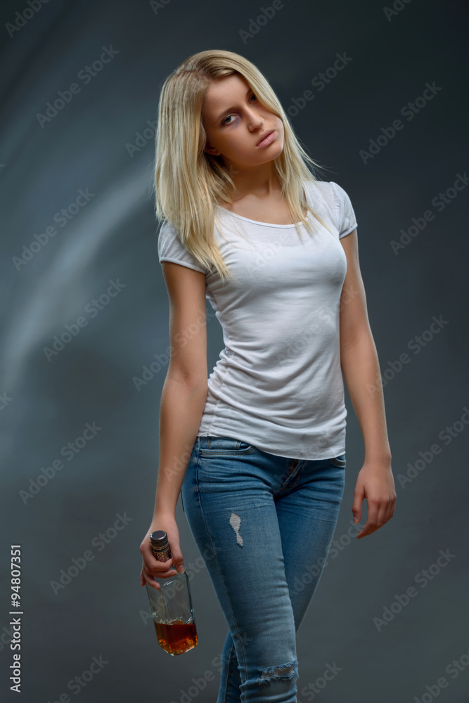 Hopeless woman expressing fear Stock Photo | Adobe Stock