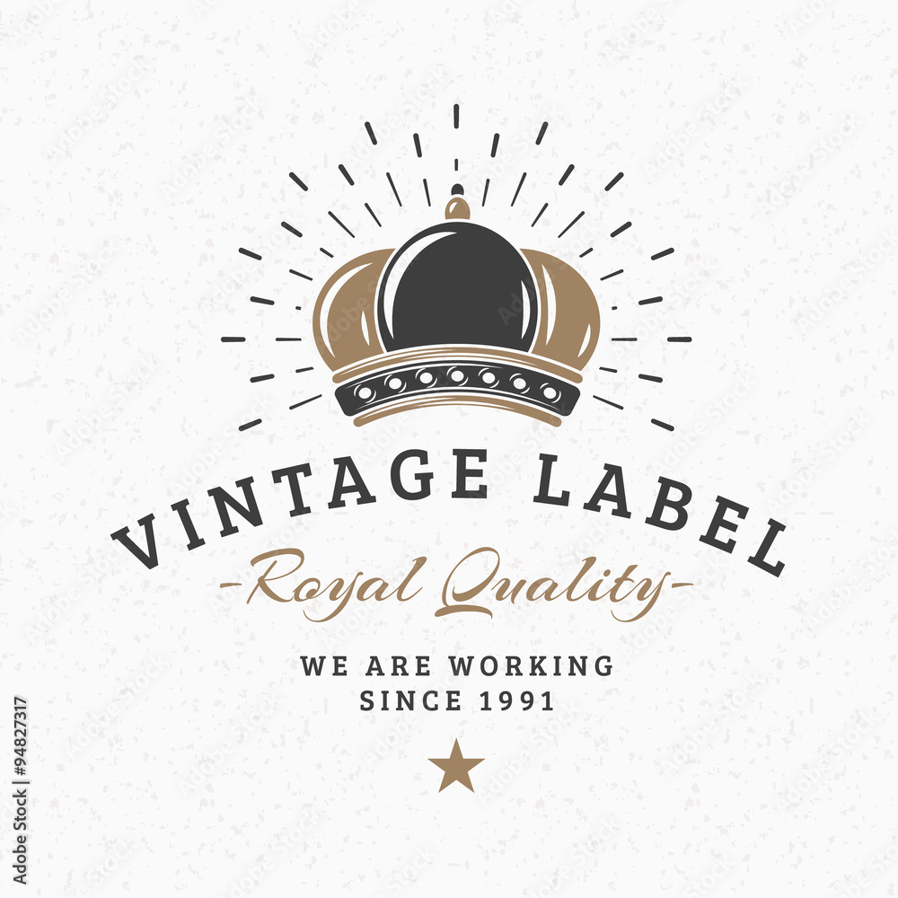 Royal Crown. Vintage Retro Design Elements for Logotype, Insignia ...