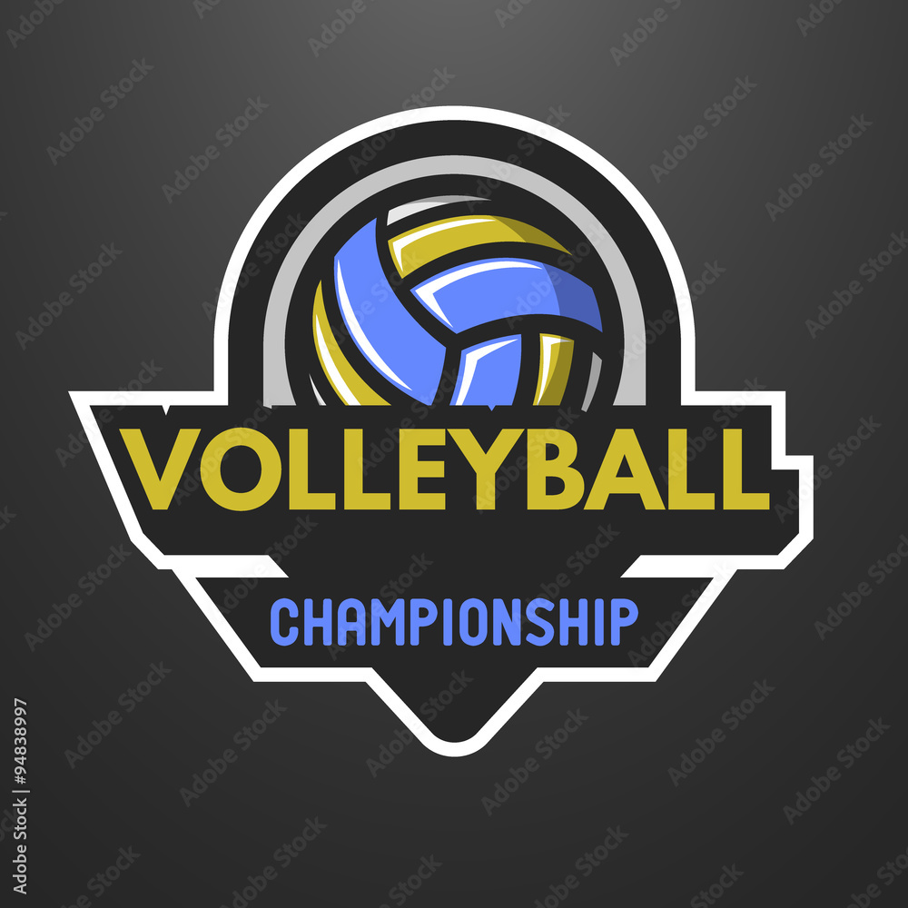 Volleyball sports logo, label, emblem. Stock Vector | Adobe Stock