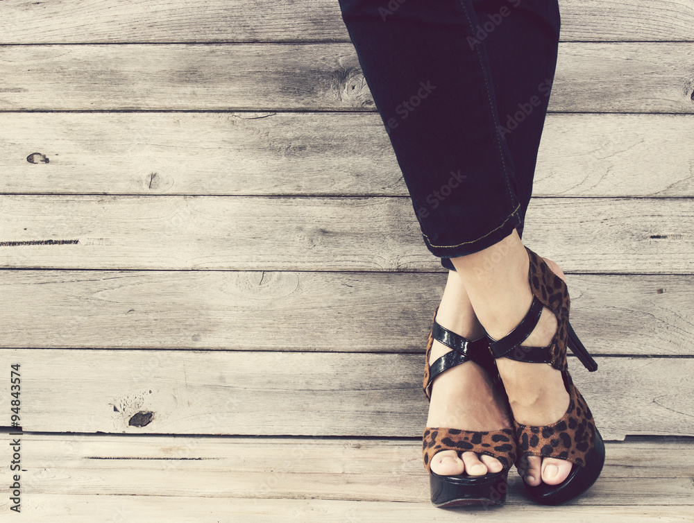 Vintage,Women wearing high heels Stock Photo | Adobe Stock