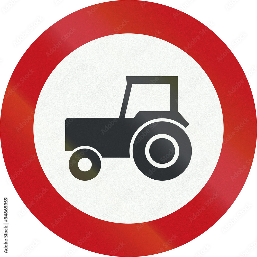 A Dutch prohibition sign - No tractors Stock-Illustration | Adobe Stock