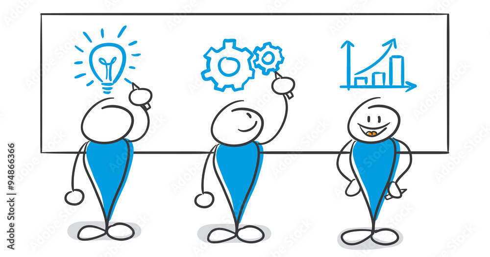 Stick FIgure Series Blue Stock Vector | Adobe Stock