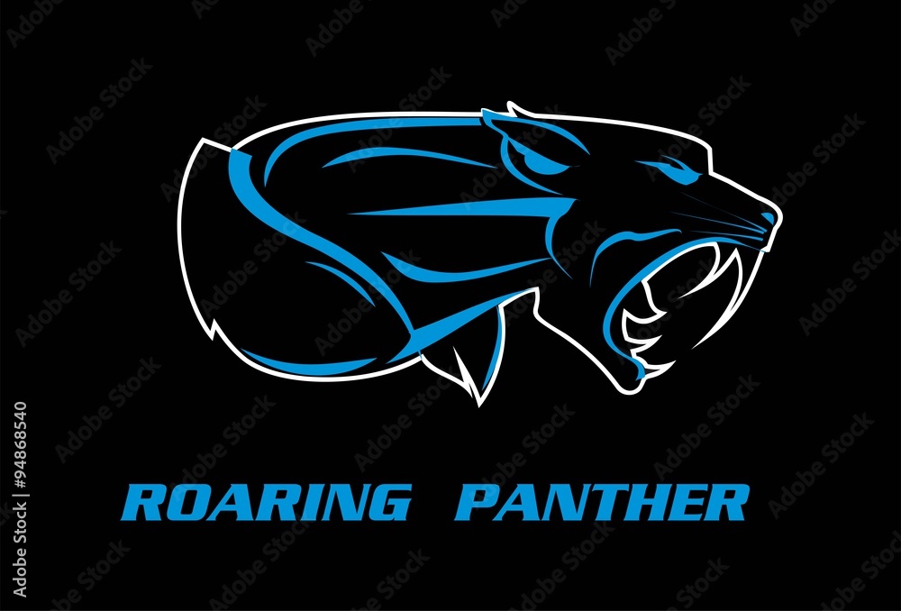 panther. panther head, roaring fang face in the dark. roaring rampage ...