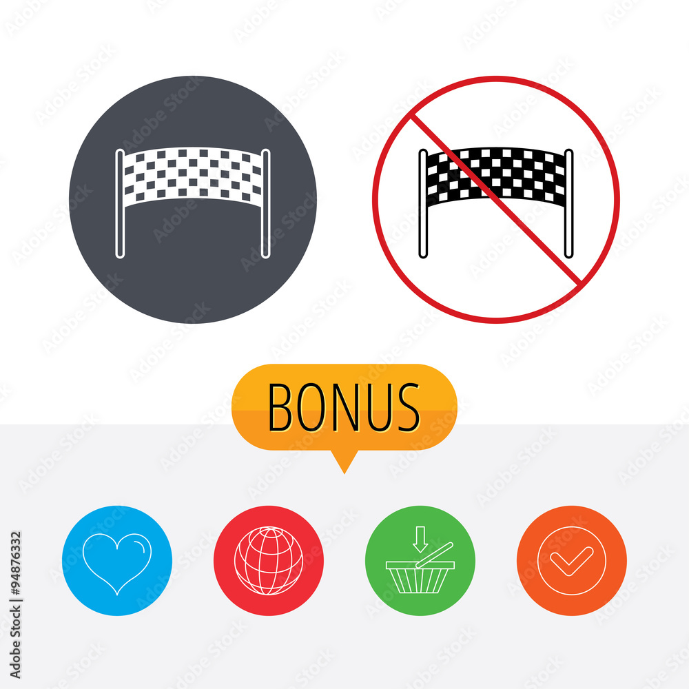 Finishing checkpoint icon. Marathon banner sign. Stock Vector | Adobe Stock