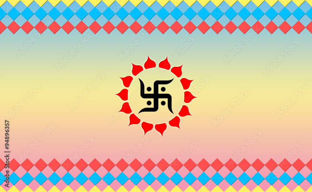 Holy Swastik sign on Cool BG, Hindu Devotional Stock Illustration ...