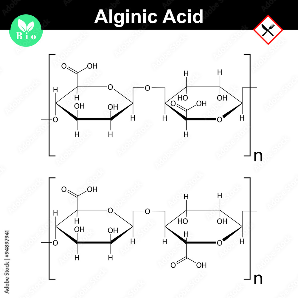 Vettoriale Stock Alginic acid molecular structure | Adobe Stock