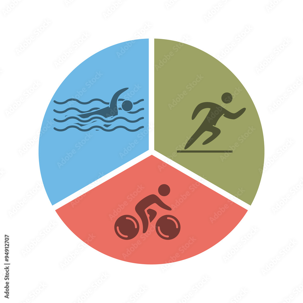 Triathlon logo and icon. Swimming, cycling, running symbols Stock ...