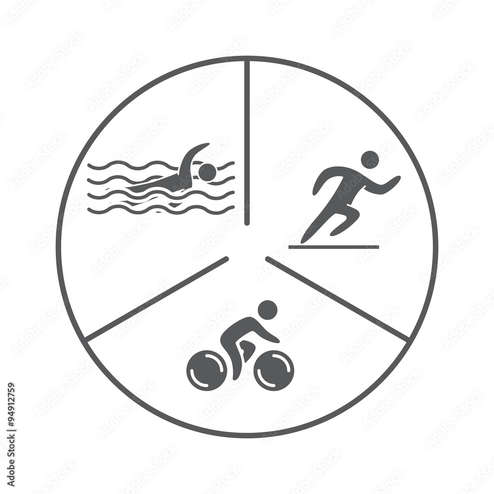 Triathlon logo and icon. Swimming, cycling, running symbols Stock ...