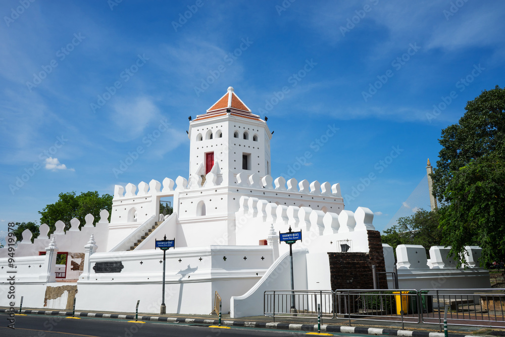 Phra Sumen Fort in Bangkok, Thailand. It is the last one of two forts ...