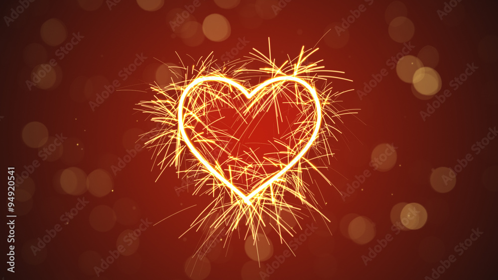 sparkler heart shape Stock Illustration | Adobe Stock