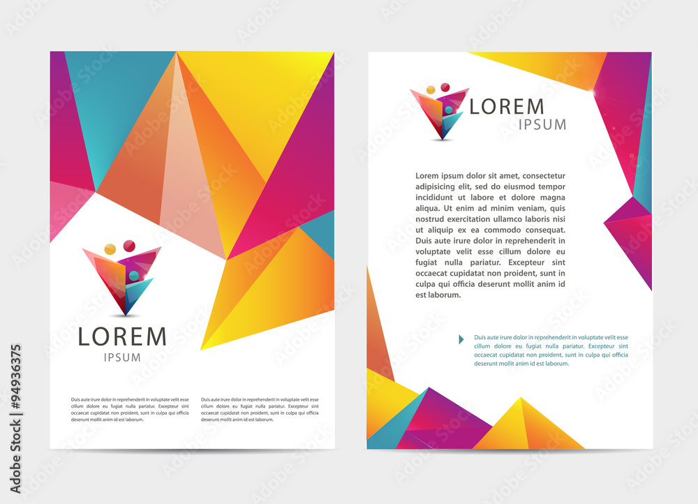 Vector document, letter or logo style cover brochure and letterhead ...