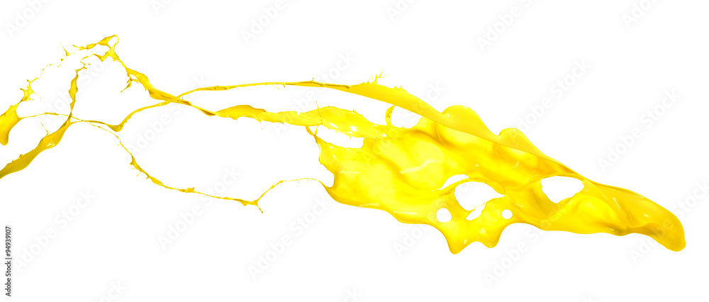 yellow paint splash on white background Stock Illustration | Adobe Stock