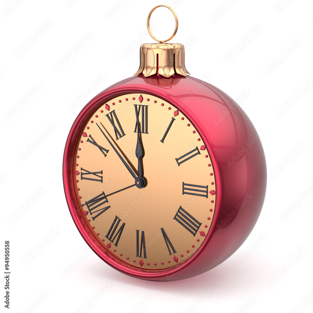 New Year's Eve time Christmas ball midnight clock decoration bauble ...