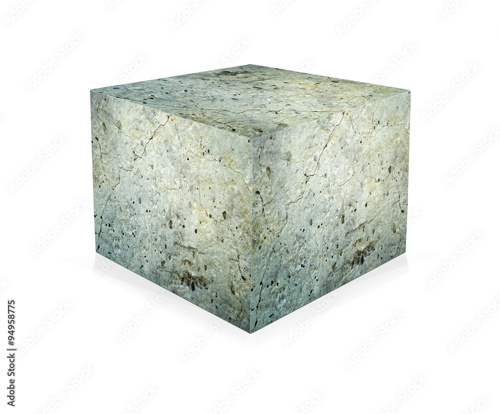 Foto de Concrete cube isolated do Stock | Adobe Stock