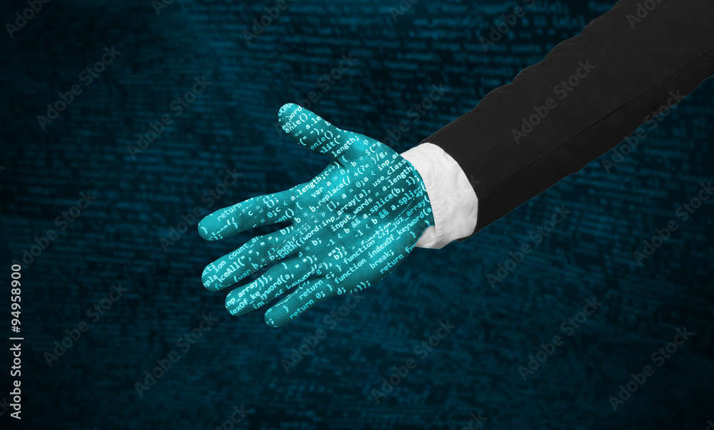 Human friendly hand futuristic concept integrates electronics and bio ...