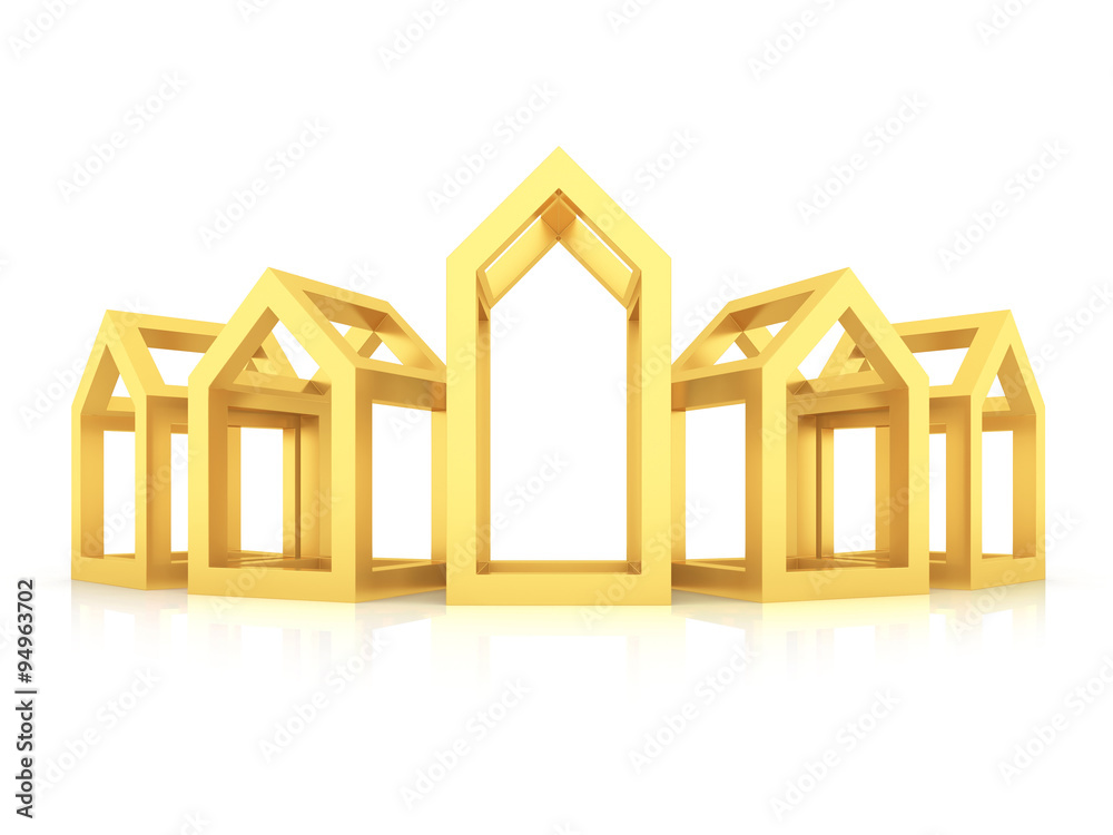 symbolic image of the golden building Stock Illustration | Adobe Stock