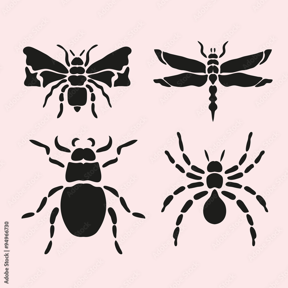 insect symbols set Stock Vector | Adobe Stock