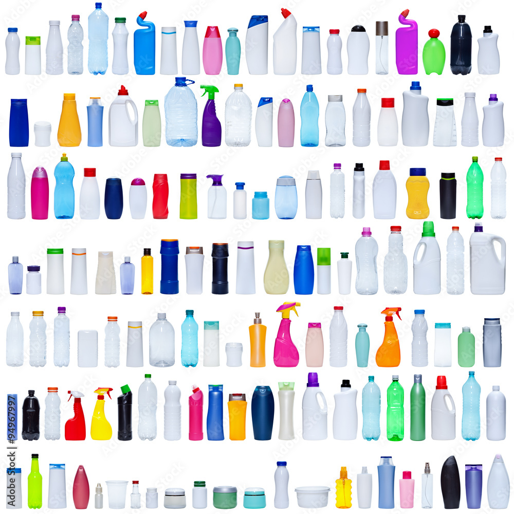 Large set of plastic bottles Stock Photo | Adobe Stock