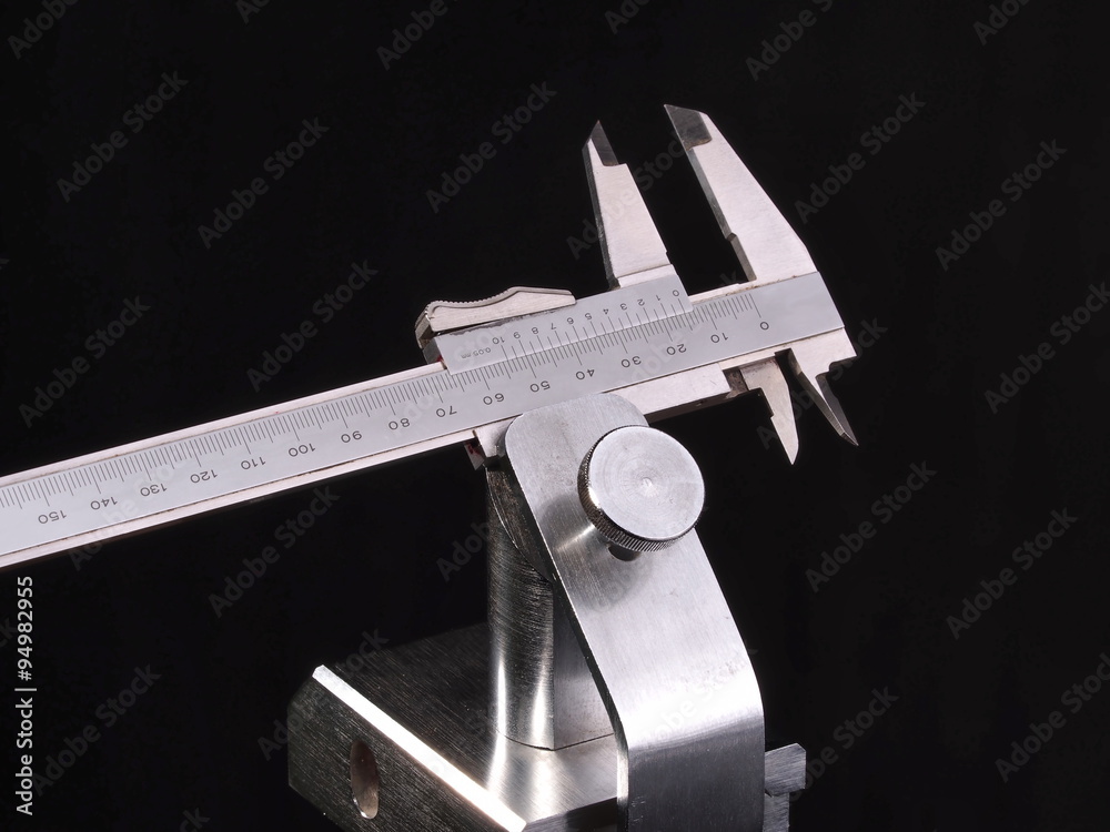 Metric Vernier calliper measuring device in a chrome plated holder on ...