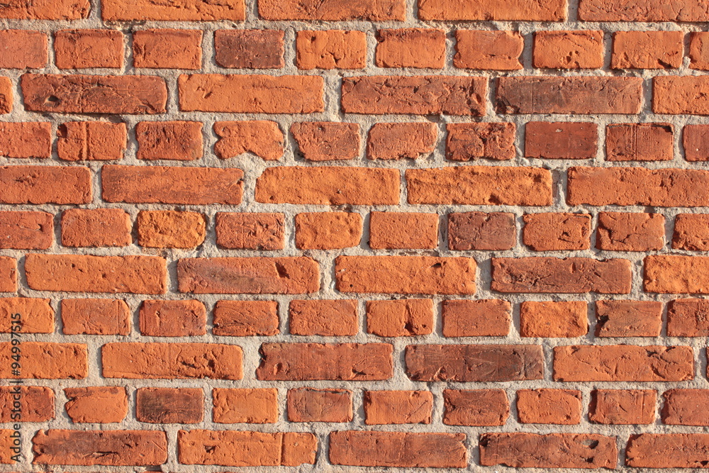 Steinmauer Mauer Backstein Rot Alt Stock-Foto | Adobe Stock