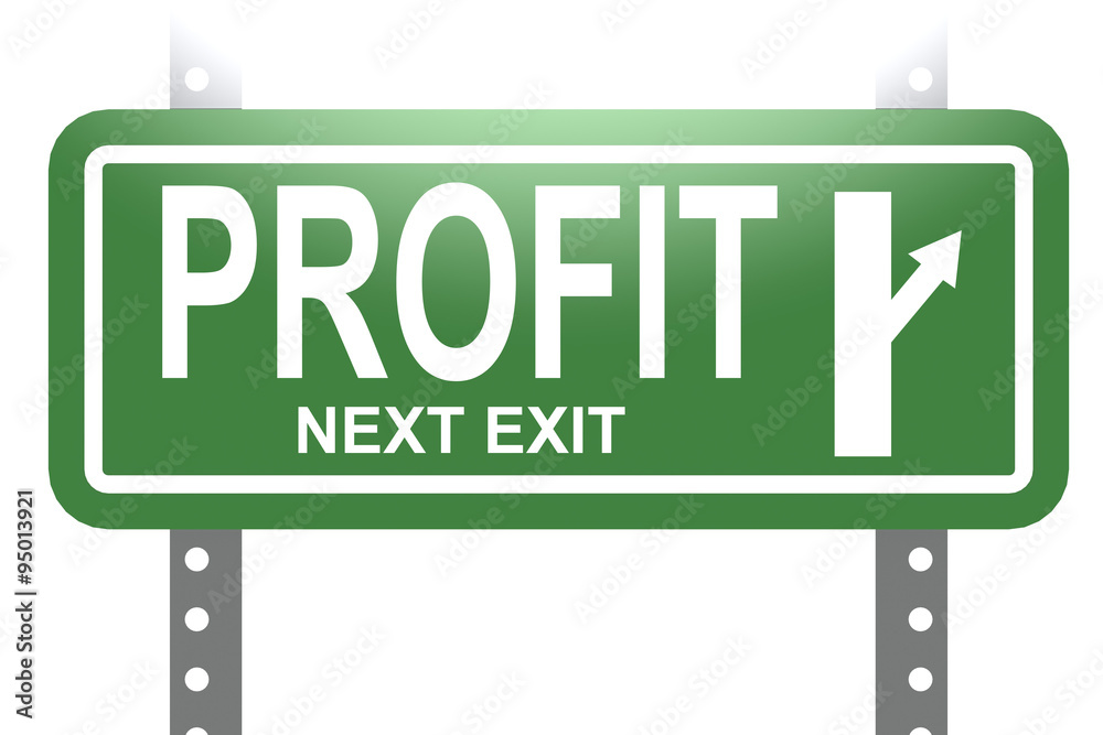 Profit green sign board isolated Stock Illustration | Adobe Stock