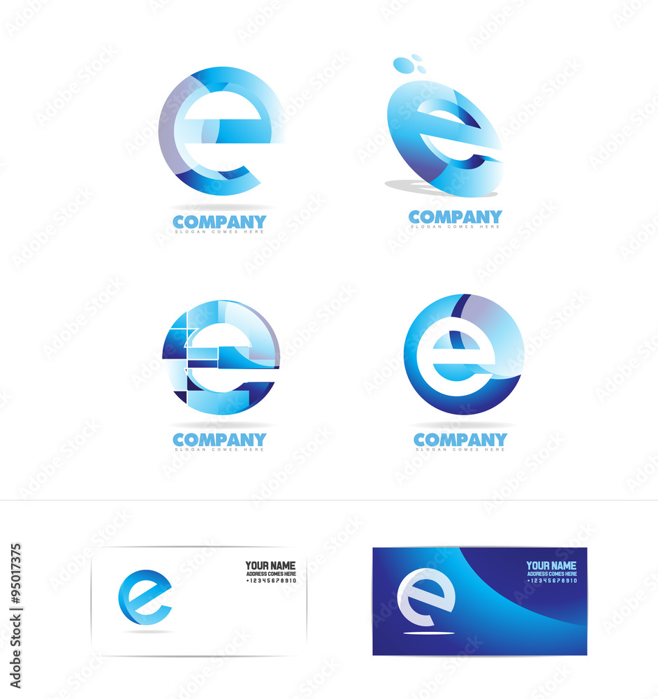 Letter e logo icon set Stock Vector | Adobe Stock