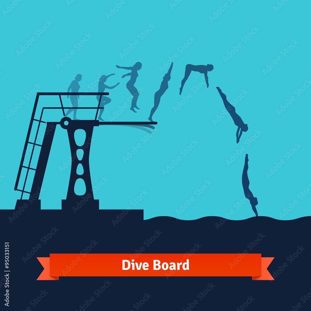 Phases of a man jumping into the water Stock Vector | Adobe Stock